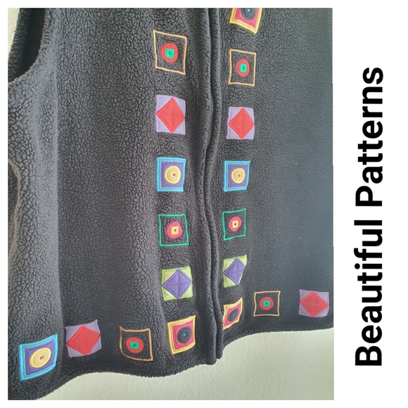 Vintage | Jackets & Coats | Vintage Geometric Embroidery Pattern Vest ...